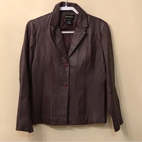 metrostyle | Jackets & Coats | Metro Style Brown Leather Jacket | Poshmark